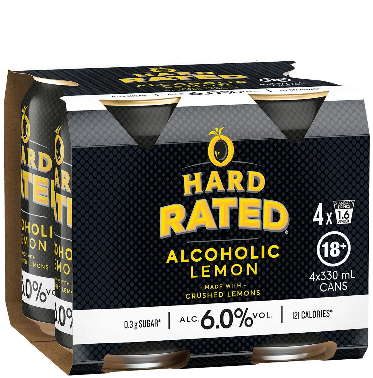 Hard Rated Lemon 6% Cans 330mL 4 Pack – Liquoroo